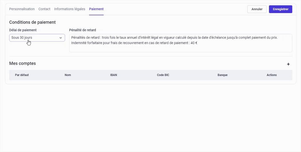 Module de facturation