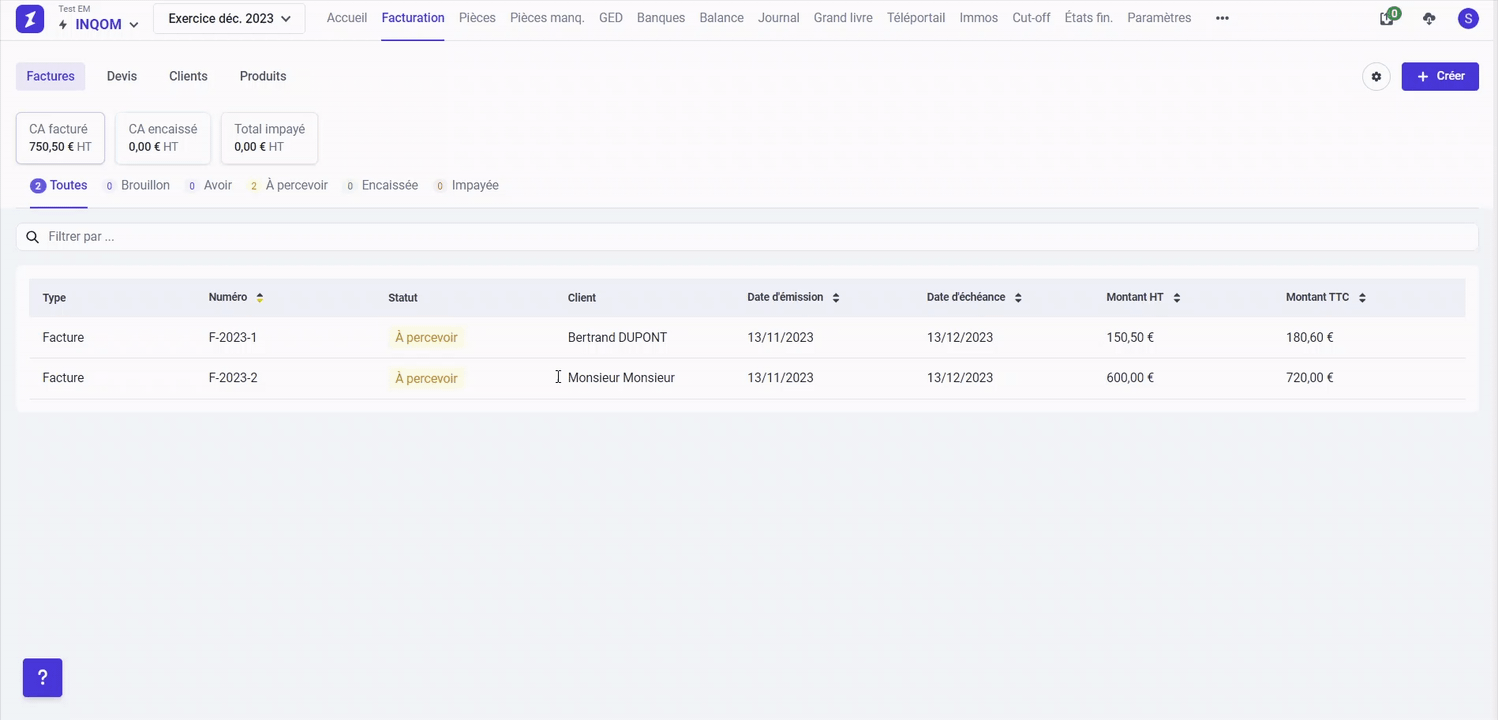 Module de facturation